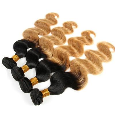 Cina Pacchi del tessuto dei capelli di Ombre del vergine, capelli del brasiliano di Ombre di tono di Wave 3 del corpo in vendita