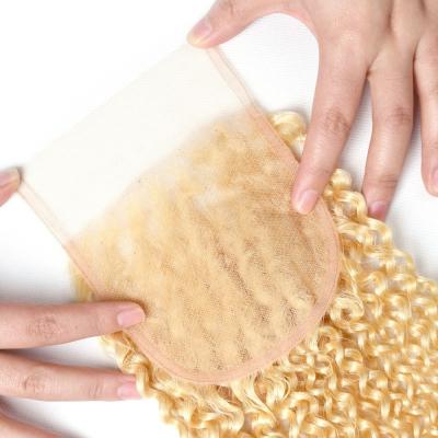 Cina I capelli in profondità ricci della bionda 613 impacchettano la chiusura peruviana brasiliana del pizzo in vendita