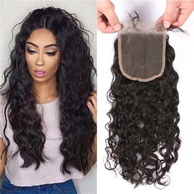 Chine Non longueur moyenne de fermeture de dentelle de la Vierge 4x4 de cheveux de Remy avec le ′ de 10 ′ - pouce de ′ de 20 ′ à vendre