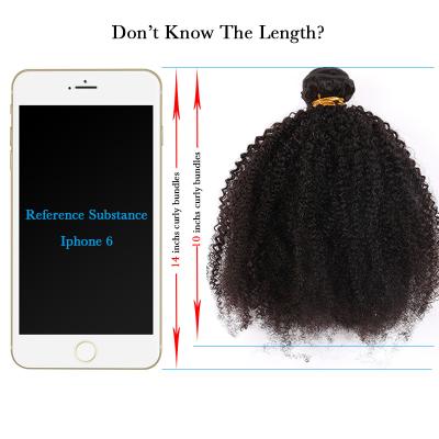 Cina I capelli umani vergini brasiliani crespi dei capelli ricci di afro impacchettano il colore nero naturale nessun groviglio in vendita