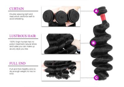 Cina I capelli umani peruviani di colore puro non impacchettano peso sciolto peruviano di spargimento dei capelli 3.5OZ di Wave in vendita