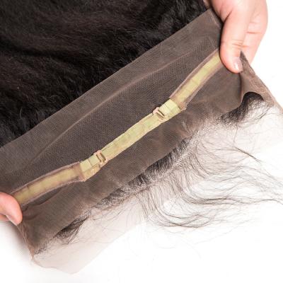 Cina Struttura diritta crespa di Yaki del corpo di Wave 360 del pizzo del brasiliano frontale diritto dei capelli umani in vendita