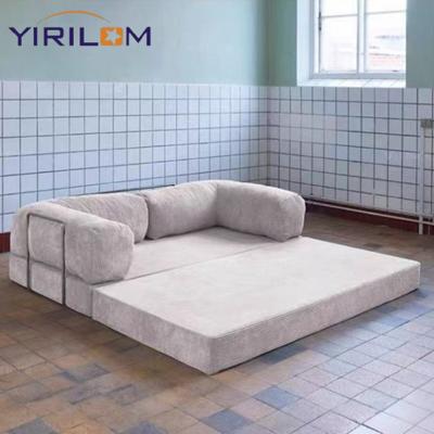 China Luxury White Modular Sectional Sofa Modern Living Room Compressed Sofa Vacuum Couch Bed Set Fabric Material for Hotels for sale