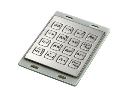Cina un metallo Vandalproof Pinpad di 16 chiavi per il BANCOMAT e chiosco con l'interfaccia USB, PS/2 e RS232 in vendita