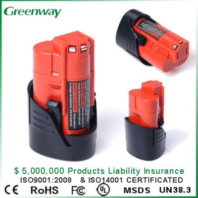 China Red Cordless power tool battery replacement for Milwaukee C12B power tools 2401-20 for sale