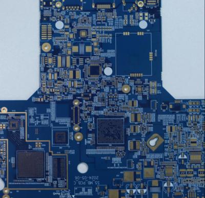 China Placa de circuito de alta frecuencia de 6 capas azul con oro de inmersión para control industrial en venta