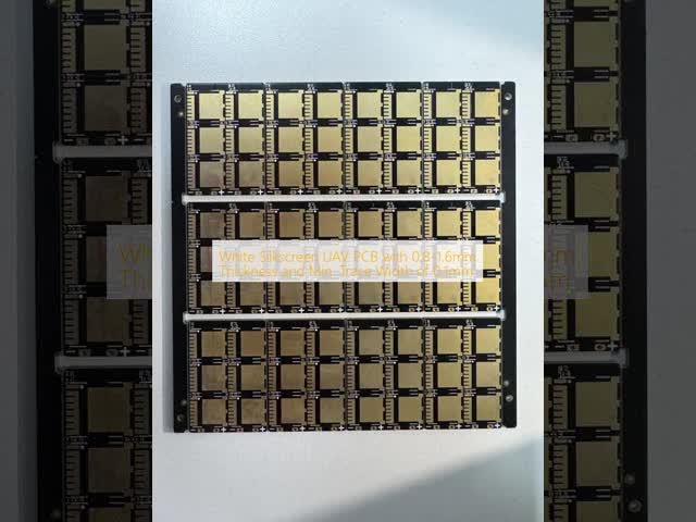 Weißes UAV-PCB mit 0,8-1,6 mm Dicke und Min. Spurenbreite von 0,1 mm
