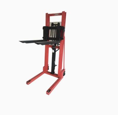 China Adjustbale Semi Electric Lift Stacker 1 Ton Load Capacity Manual Push Stacker Customized for sale