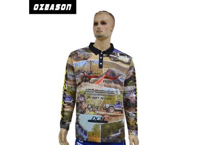 China Full Sublimation printing custom made promotion team set long sleeve polo shirt for sale