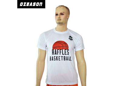 China 100% polyester custom short sleeveless round neck sublimated plain basketball t shirt for sale