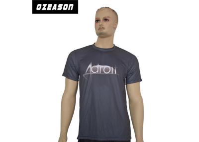 China Dri Fit Collared Sports Polo Shirts , Gray Color Printed Sports Shirts 180gsm for sale