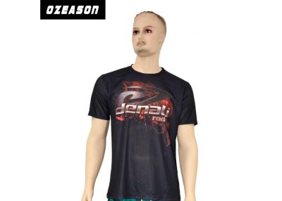 China Blank Black Sports Polo Shirts OEM , Crew Neck Short Sleeve Shirts 3D Printing for sale