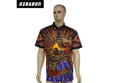 China Australian Aboriginals Sublimated Darts Sports Polo Shirts / Sports T Shirts With Collar for sale