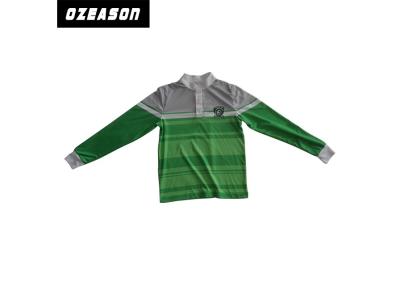 China Customized Fitness Striped Soccer Training Shirts , Kids Long Sleeve Polo Shirts for sale