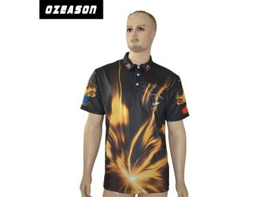 China Fancy Colorful Mens Short Sleeve Polo Shirts , Breathable Printed Golf Polo Shirts for sale