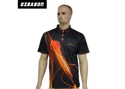 China Button Collar Sports Polo Shirts  Subliamtion Printing Unbranded Mens Black Polo Shirt for sale