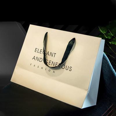 Cina Toowin Reusable Shopping Paper Gift Bag Packaging With Ribbon Handle Customized Color in vendita