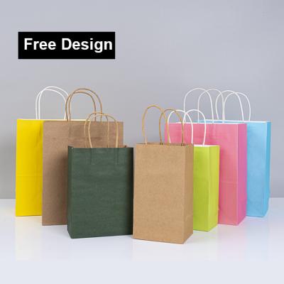中国 Christmas Gift Packaging Kraft Paper Bag with Flexiloop Handle and Custom Logo Design 販売のため