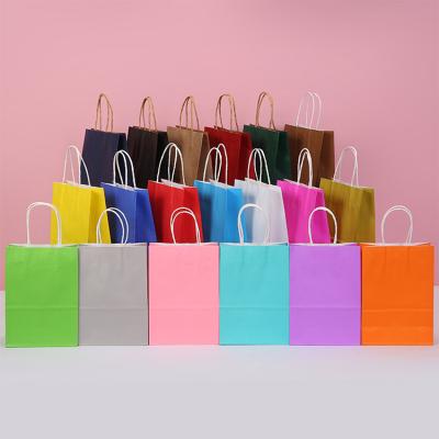 China Flexiloop Handle Big/Large Plain Kraft Gift Bag in Red/Rose/Green/Yellow/Purple/Blue zu verkaufen