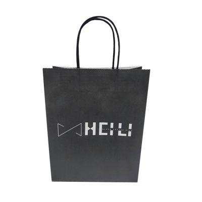 China Gold Foil Pink Kraft Paper Goodie Bag for Coffee Gift Reusable and Customised Printing for sale
