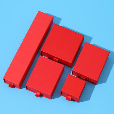 China Toowin Mini Necklace Custom Bracelet Paper Gift Jewelry Packaging Box with Bow Ribbon for sale