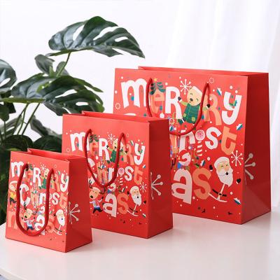 China Customized Color Eco Friendly 14X10X15 7.5 Inches Christmas Gift Bags with Logo Lamination à venda