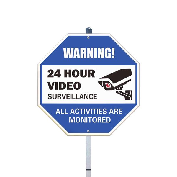 Outdoor Video Surveillance Security Signs with Pole 10