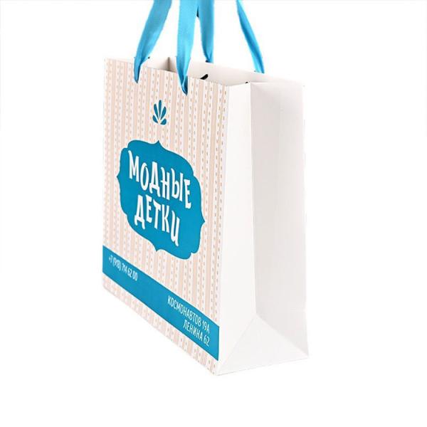 Impresión offset Toowin Bolsa de papel pequeña con cuerda de cinta blanca y tamaño personalizado