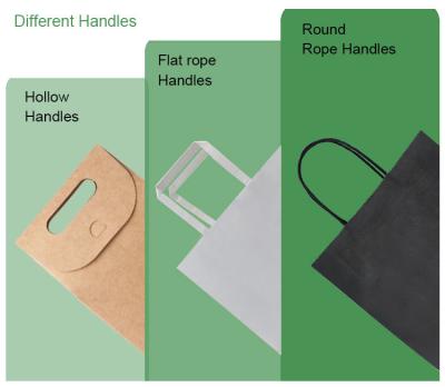 China Impresso o seu próprio logotipo tamanho personalizado saco de papel branco com manuseio materiais reciclados à venda