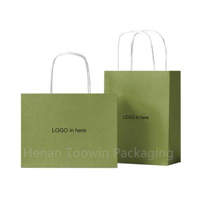 China Flexiloop Handle Kraft Paper Shopping Gift Bag met aangepaste kleur en Taobao Print Te koop