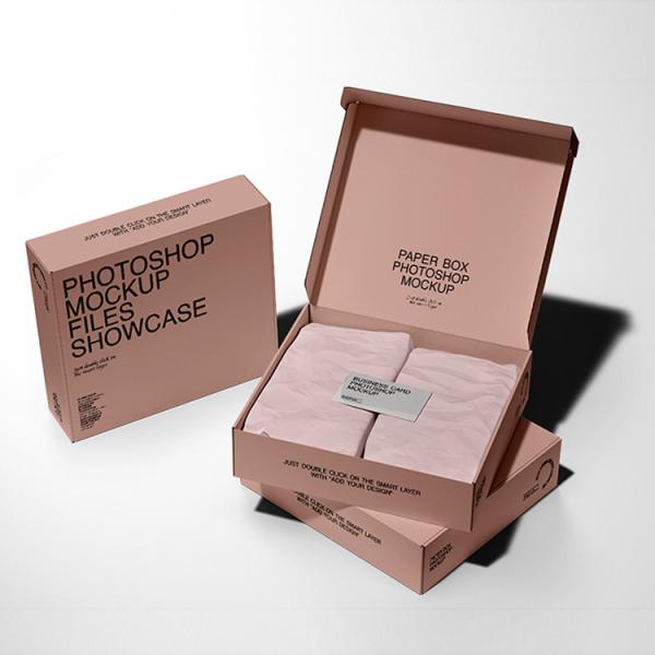 Confezione cartacea vuota viola su misura Scatola di carta regalo pieghevole per abbigliamento per bambini