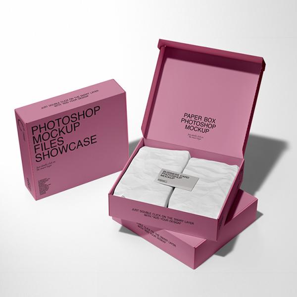 Confezione cartacea vuota viola su misura Scatola di carta regalo pieghevole per abbigliamento per bambini