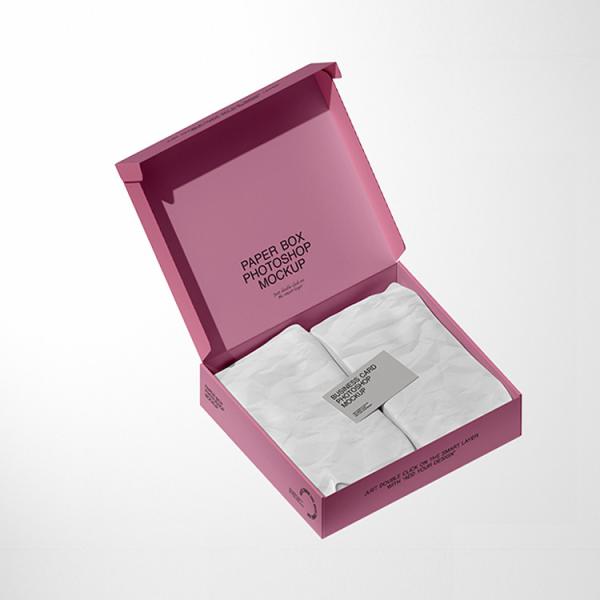 Confezione cartacea vuota viola su misura Scatola di carta regalo pieghevole per abbigliamento per bambini