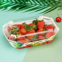 China Eco-Friendly Custom Printed Fruit Packaging Box for Strawberries Cherries Grapes for sale