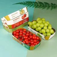 China Eco-Friendly Custom Printed Fruit Packaging Box for Strawberries Cherries Grapes for sale