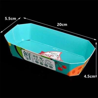 China Handmade Paper Tray Box for Sushi and Fruit Shop Environmentally Friendly Packaging for sale