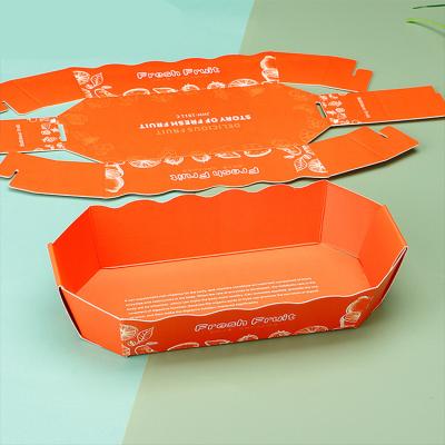 China Handmade Paper Tray Box for Sushi and Fruit Shop Environmentally Friendly Packaging for sale