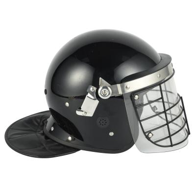 Cina Casco tattico nero anti-sommossa Casco anti-sommossa con visore a maglia di metallo ABS PC Shell in vendita