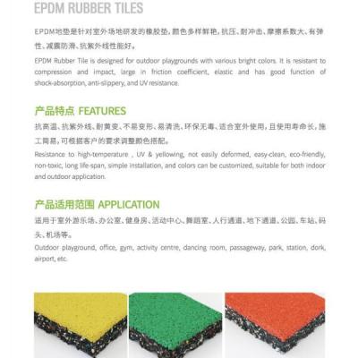 China A resistência de impacto NBR coloriu as telhas de borracha para o jardim de infância à venda