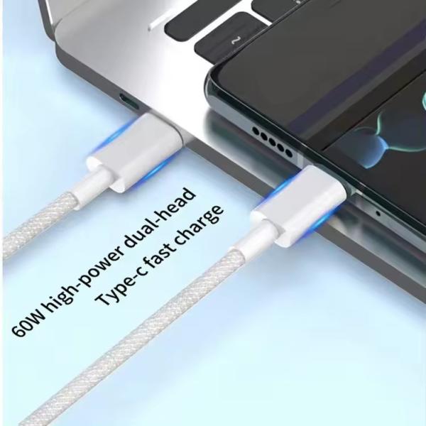 Quality 3A Fast Charging Type-C to Type-C Cable For iPhone15 Charger 60W USB-C Charging for sale