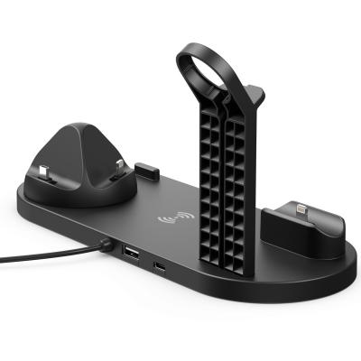 China Qi 4 in 1 Wireless Charger Portable Base for iPhone Mobile Earphone Support Multiple Type for sale