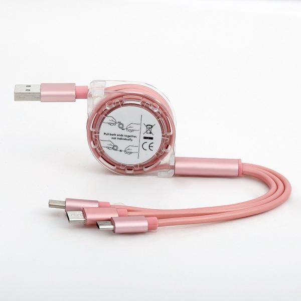 Quality 3 in 1 Retractable USB Cable For Android Moiblephone Connector For Iphone Aluminum Alloy for sale