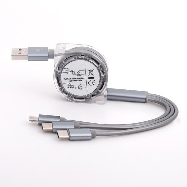 Quality 3 in 1 Retractable USB Cable for iPhone Charger and Android Mobilephone Charging for sale