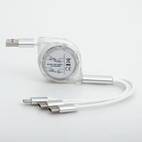 Quality USB Cable For iPhone Charger 3 in 1 Retractable Data Cables Conductor Tinned for sale