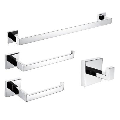 China Low Price Viable 4 Pieces Bathroom Accessories Stainless Steel WC Towel Rack Vanity Luxury Hotel Wall Mount Set for sale