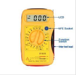 China Pocket-Size Multimeter DT831D Digital Multimeter for sale