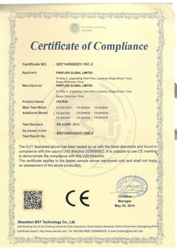 CE - Fireflier Lighting Limited