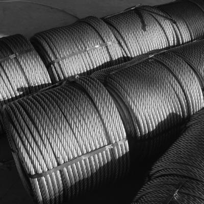 China line contacted ungalvanized steel wire rope for lifting 8*41WS+FC 8*41WS+IWR for sale