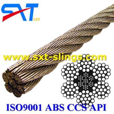 China galvanized steel wire rope 6*7+FC for sale