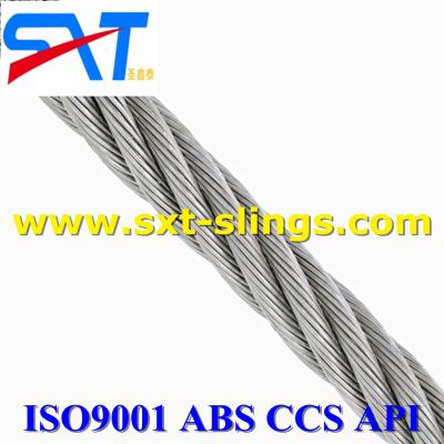 China galvanized steel wire rope slings supplier 6*49SWS+FC for sale